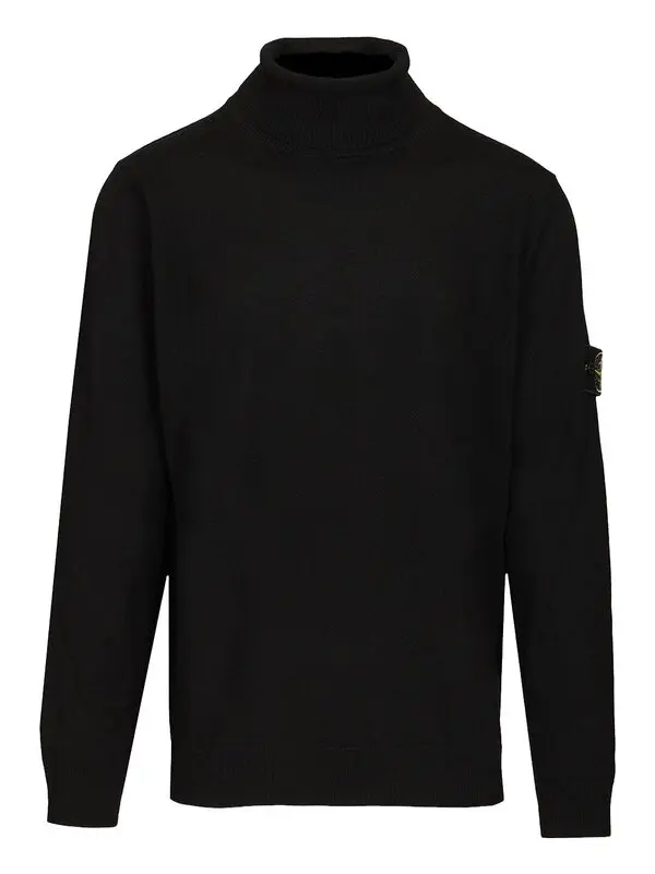 Stone Island Turtleneck Sweater - Black