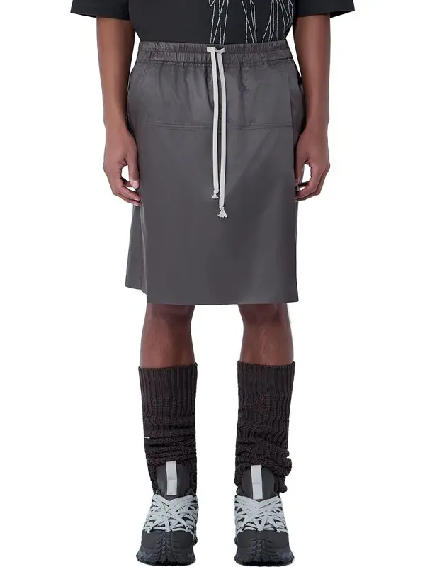 Moncler Rick Owens Drawstring Midi Kilt Shorts - Gray