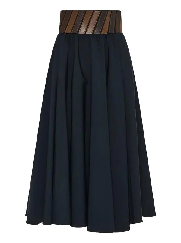 Alaïa Skirt With Leather Inserts - Green