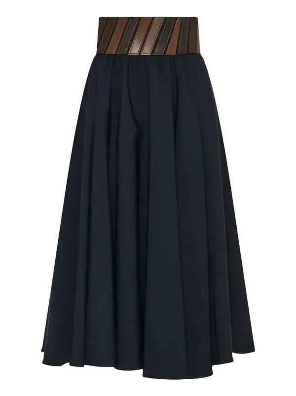 Alaïa Skirt With Leather Inserts - Green