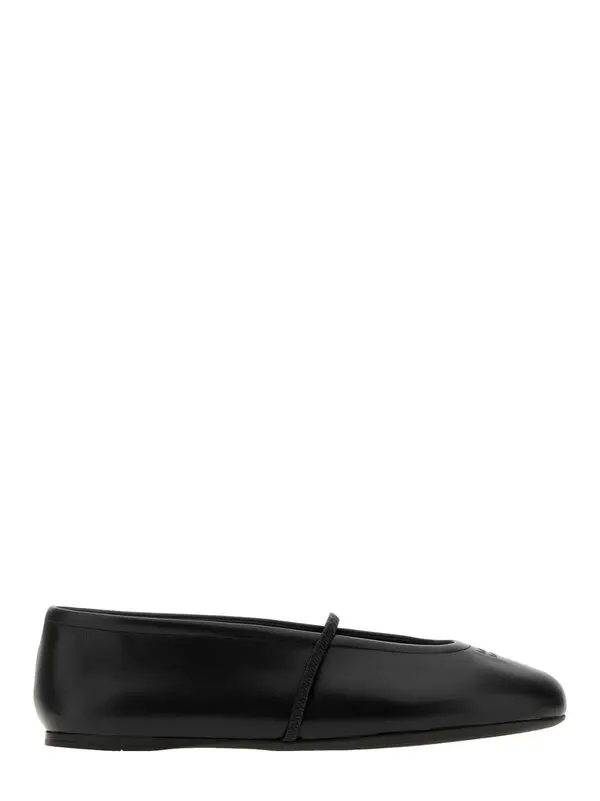 Miu Miu Leather Ballerinas - Black