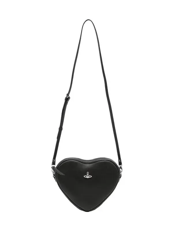 VIVIENNE WESTWOOD Saffiano Leather Heart Tote Bag - Black