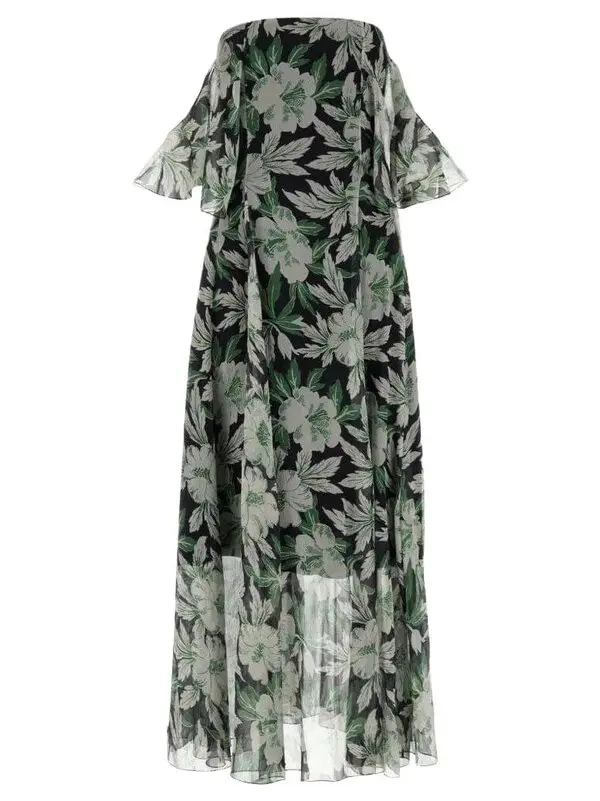 Loewe Long Dress With Floral Print - Multicolor