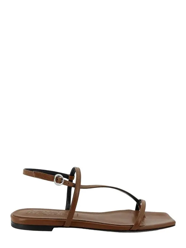 AeydĒ Flat Leather Sandals - Brown