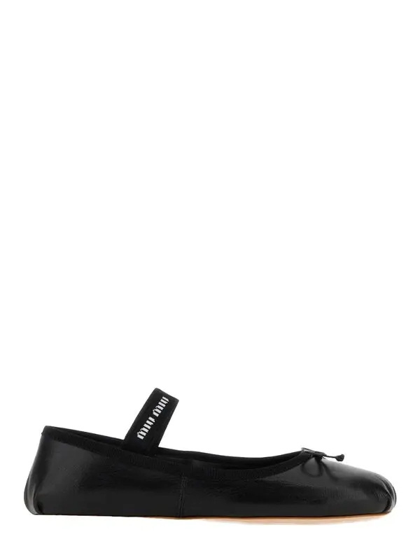 Miu Miu Ovine Leather Ballet Flat - Black