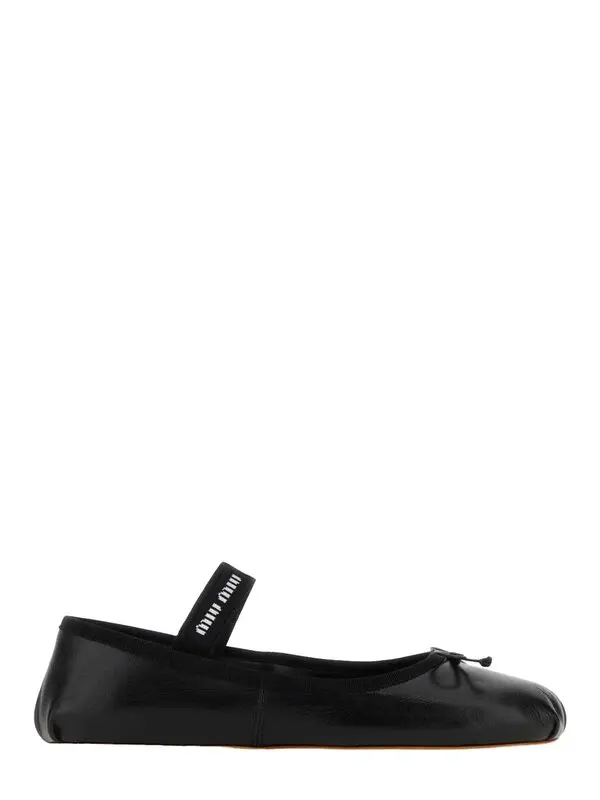 Miu Miu Ovine Leather Ballet Flat - Black