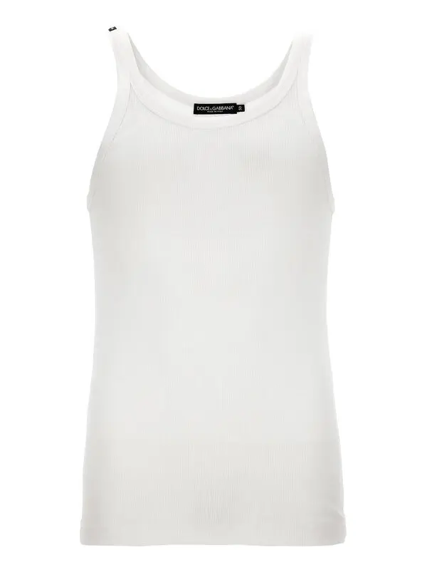 Dolce & Gabbana Ribbed Tank Top - White