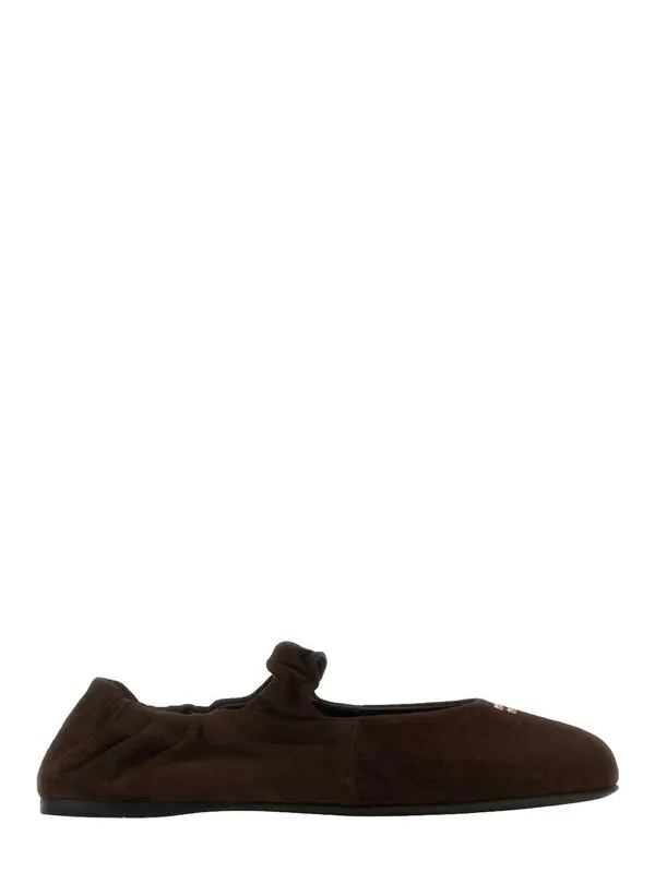 Miu Miu Suede Ballet Flat - Brown