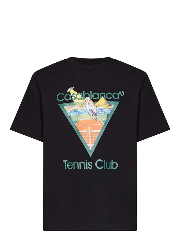 Casablanca Black Jersey Tennis Club Icon Pyramid Abduction T-shirt - Multicolor