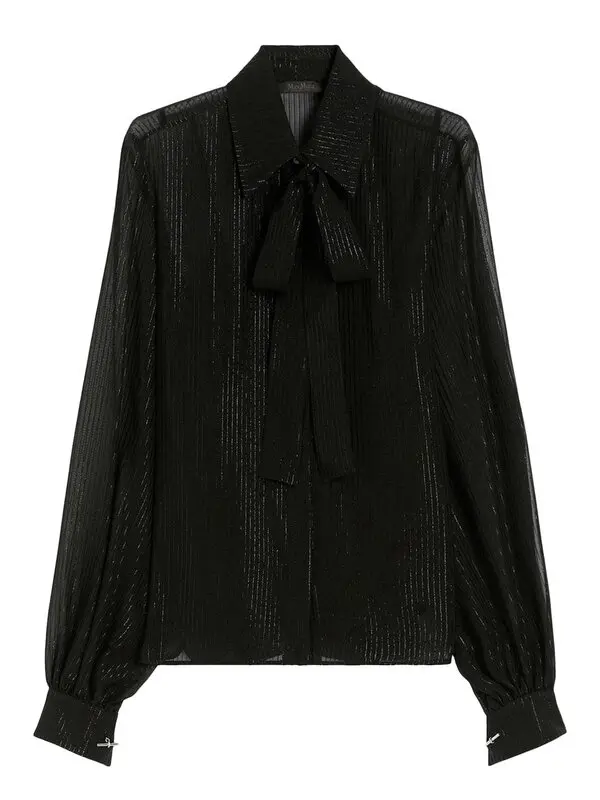 Max Mara Scafati Silk Shirt With Lurex Profiles - Multicolor