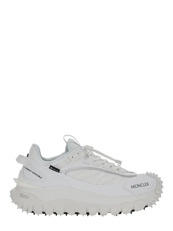 Moncler Trailgrip Gtx' White Sneakers With Logo On The Side And Chunky Rubber Sole In Leather And Tech Fabric For - Multicolor