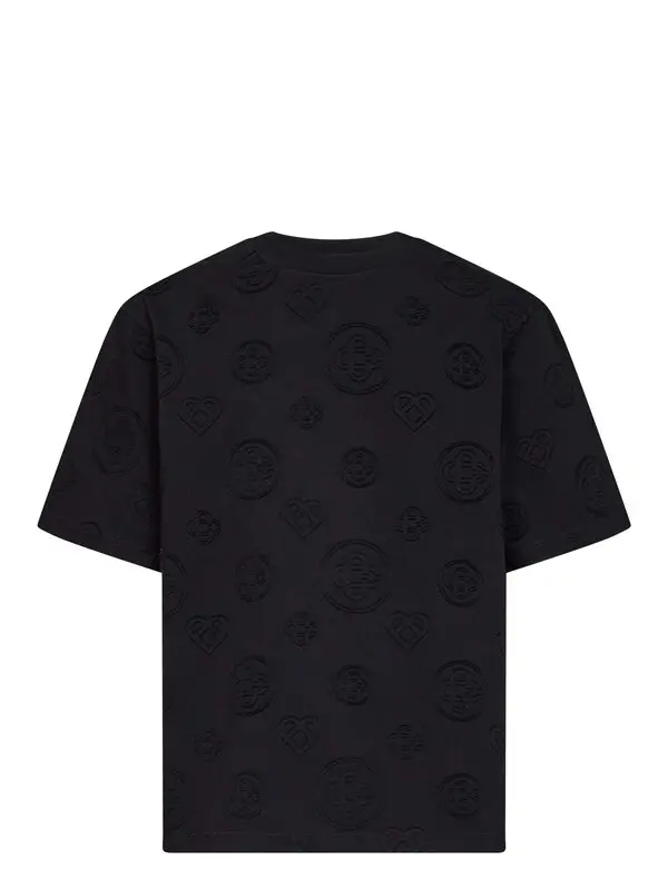 Casablanca Black Jersey Applique Monogram Oversized T-shirt - Multicolor