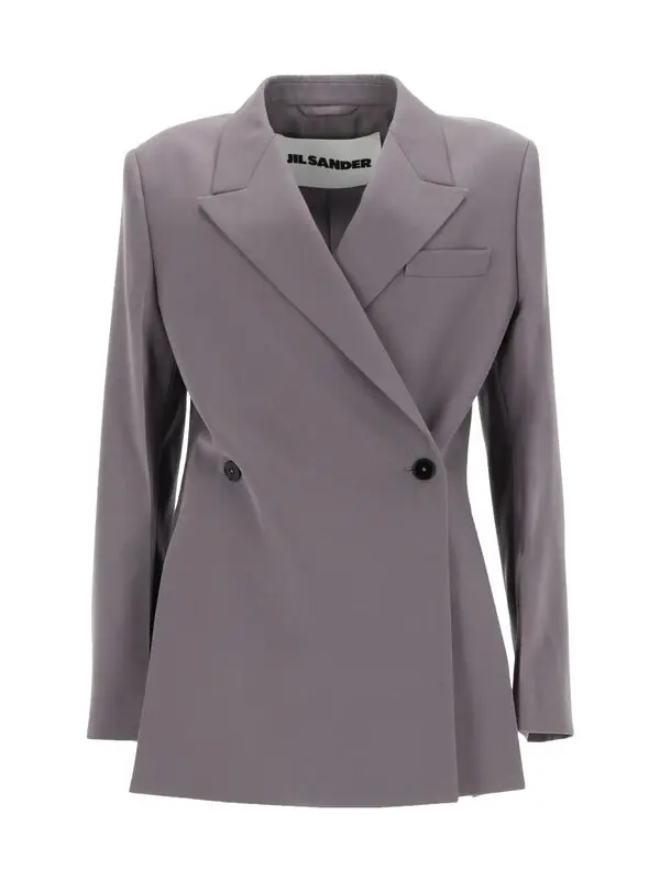 JIL SANDER Double-breasted Wool Jacket - Gray