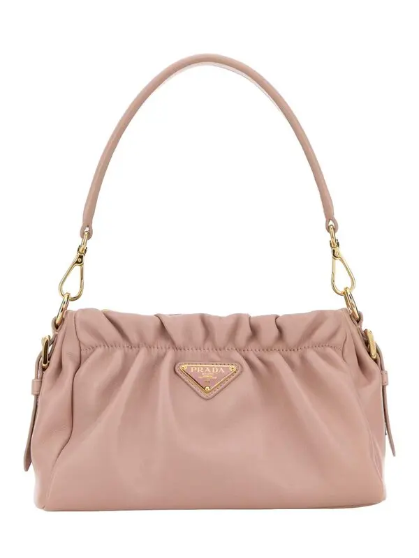 Prada Gathered Nappa Leather Bag - Pink