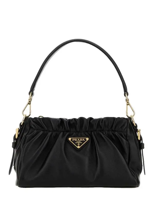 Prada Gathered Nappa Leather Bag - Black