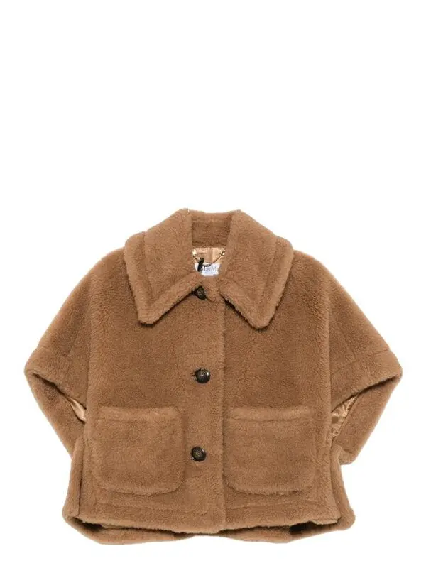 Max Mara Textured Fur Cape - Cream