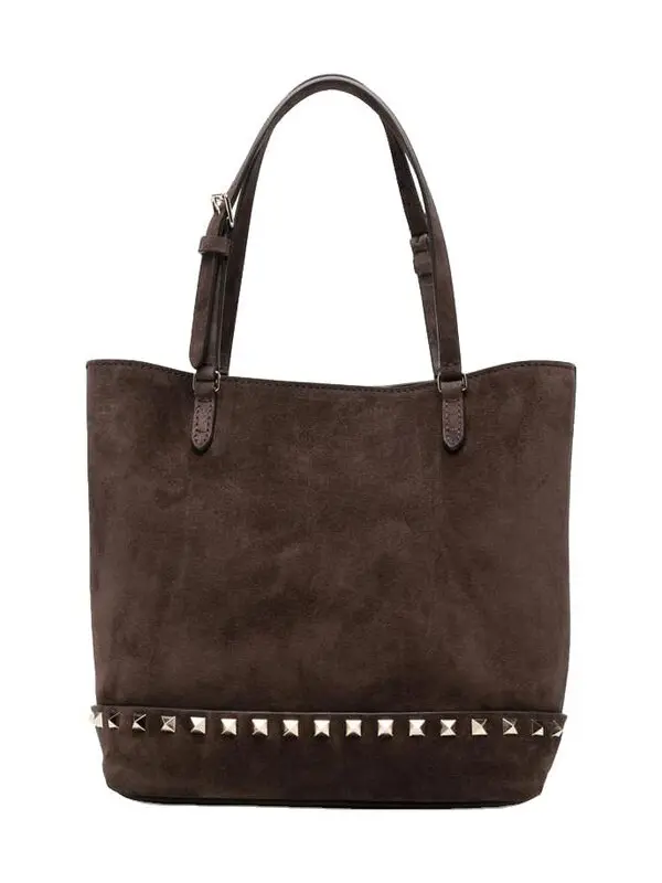 Valentino Garavani Suede Rockstud Tote Bag - Brown