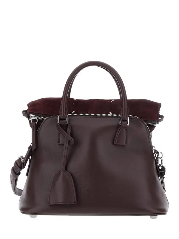MAISON MARGIELA Bordeaux Handbag With Adjustable And Removable Shoulder Strap In Leather For - Multicolor