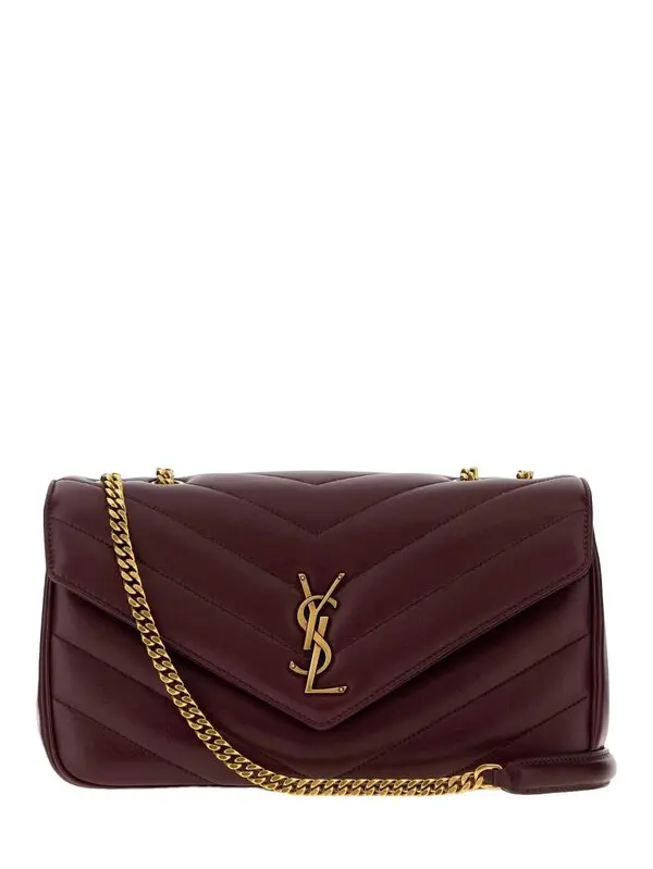 Saint Laurent Leather Medium Loulou Shoulder Bag - Red