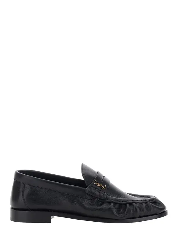 Saint Laurent Le Loafer Monogram Loafers In Smooth Calfskin Leather - Black