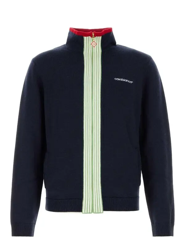 Casablanca Merino Wool Cardigan - Blue
