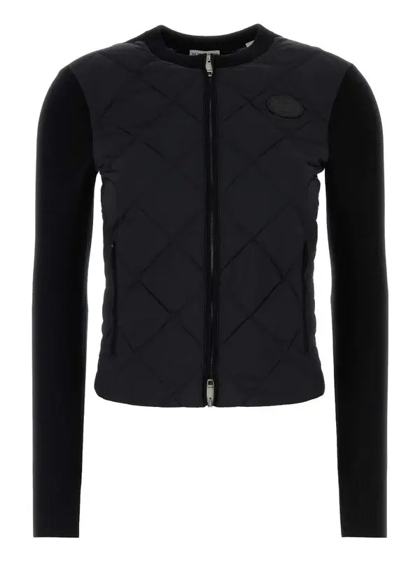 Burberry Wool And Nylon Cardigan - Black
