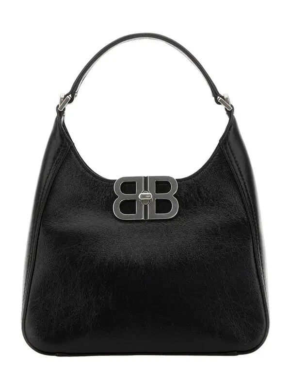 Balenciaga Leather Bb Soft Handbag - Black