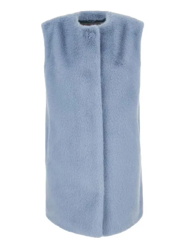Herno Faux Fur Vest With Round Collar - Multicolor
