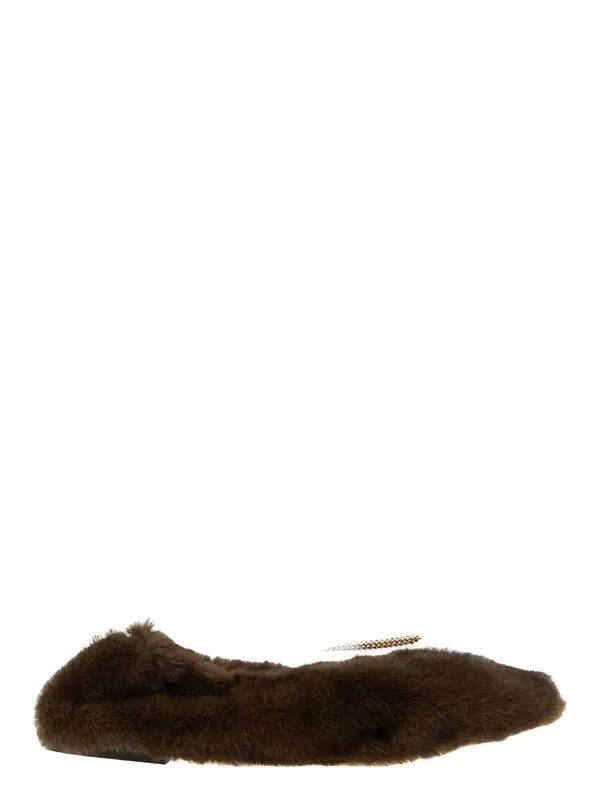 Stella McCartney Mink Plush Fabric Ballerina With Chain Detail - Multicolor
