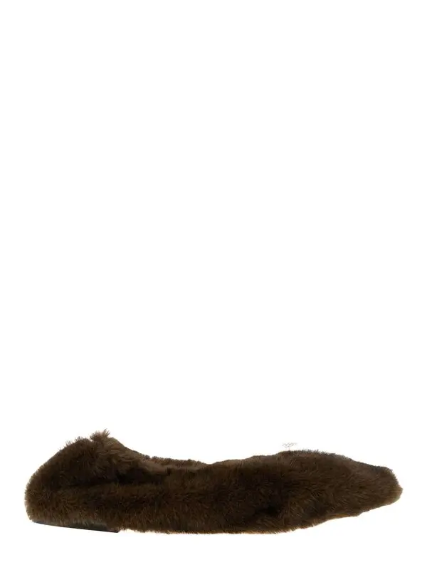 Stella McCartney Mink Plush Fabric Ballerina With Chain Detail - Multicolor