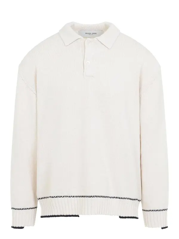 GOLDEN GOOSE Rindley Knit Polo - White