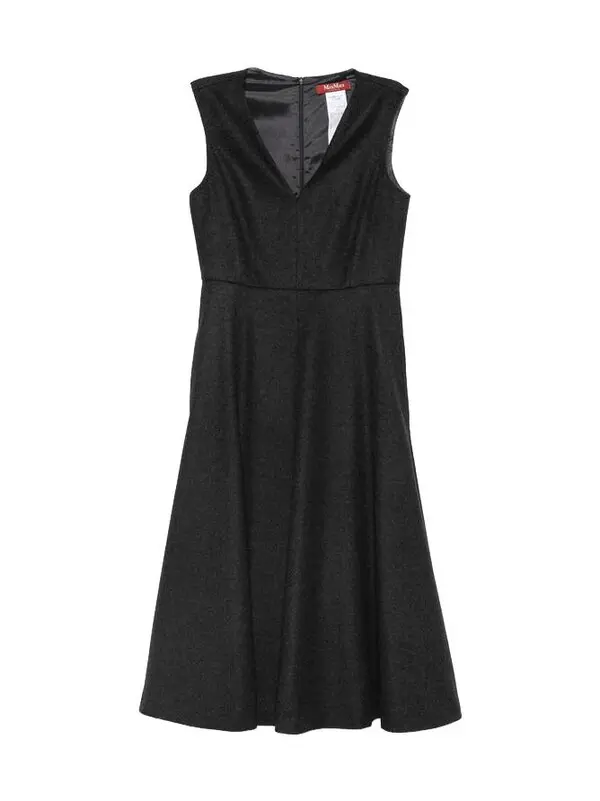 Max Mara Sleeveless A-line Midi Dress - Gray