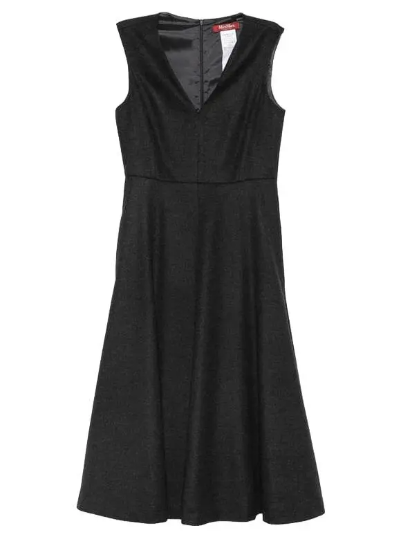 Max Mara Sleeveless A-line Midi Dress - Gray