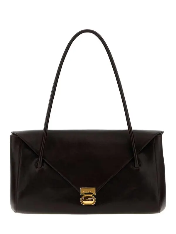 Marni Leather Shoulder Bag - Brown