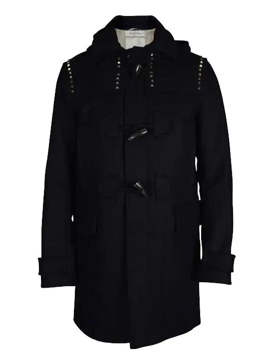 Valentino Garavani Rockstud Untitled Wool Coat - Black