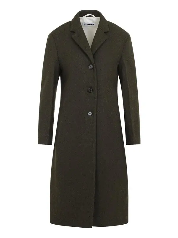 JIL SANDER Slim Straight Knee-lenght Coat - Green