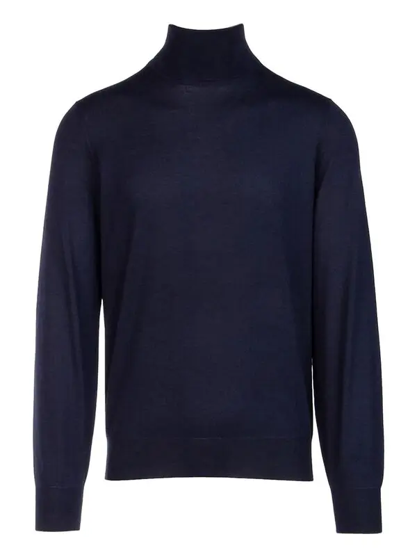 Brunello Cucinelli Wool Blend Turtleneck Sweater - Blue
