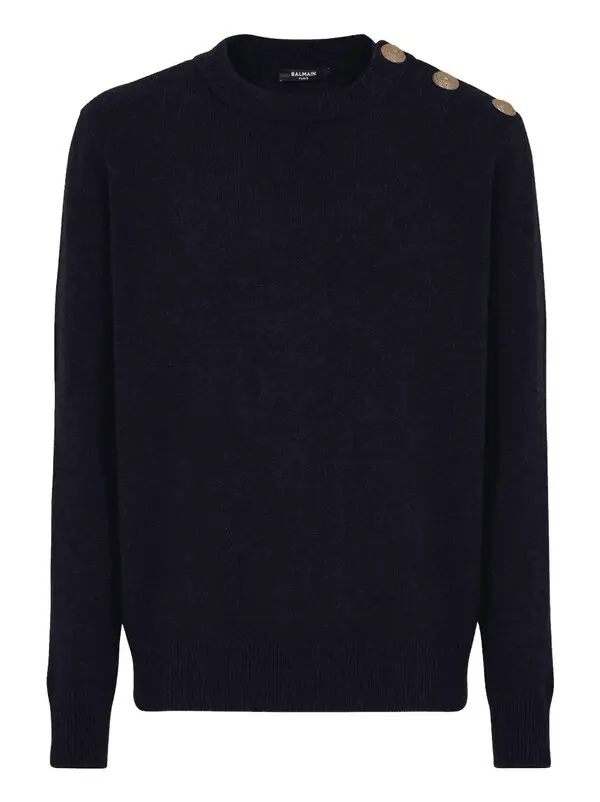 Balmain Cashmere And Virgin Wool Sweater - Blue