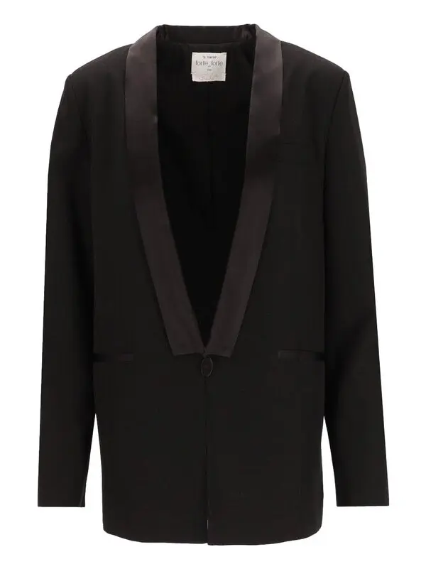 FORTE_FORTE Tuxedo Jacket - Black