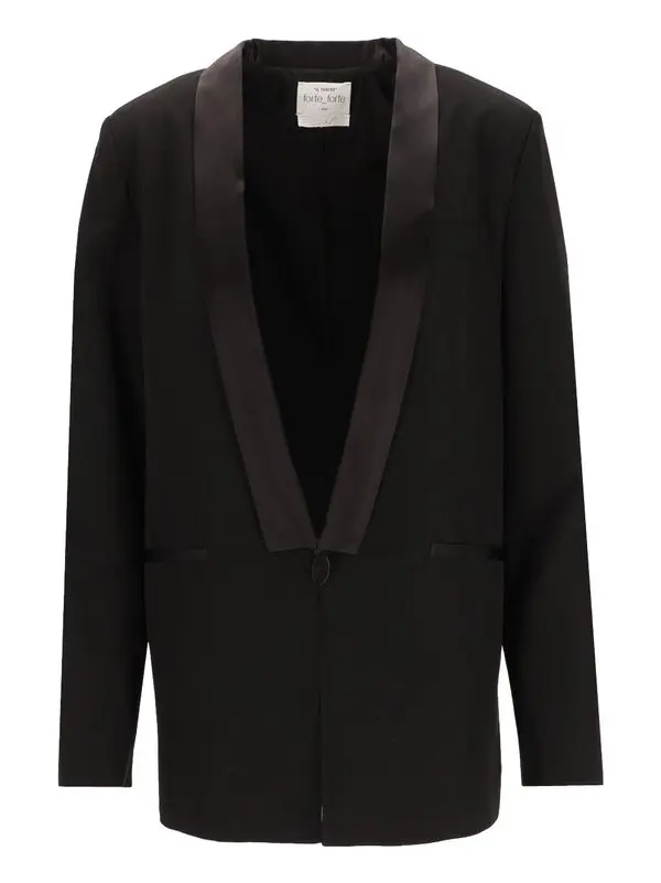 FORTE_FORTE Tuxedo Jacket - Black