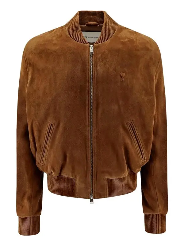 AMI Paris Suede Goatskin Bomber Jacket - Multicolor