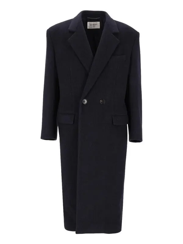 Saint Laurent Double-breasted Coat - Blue
