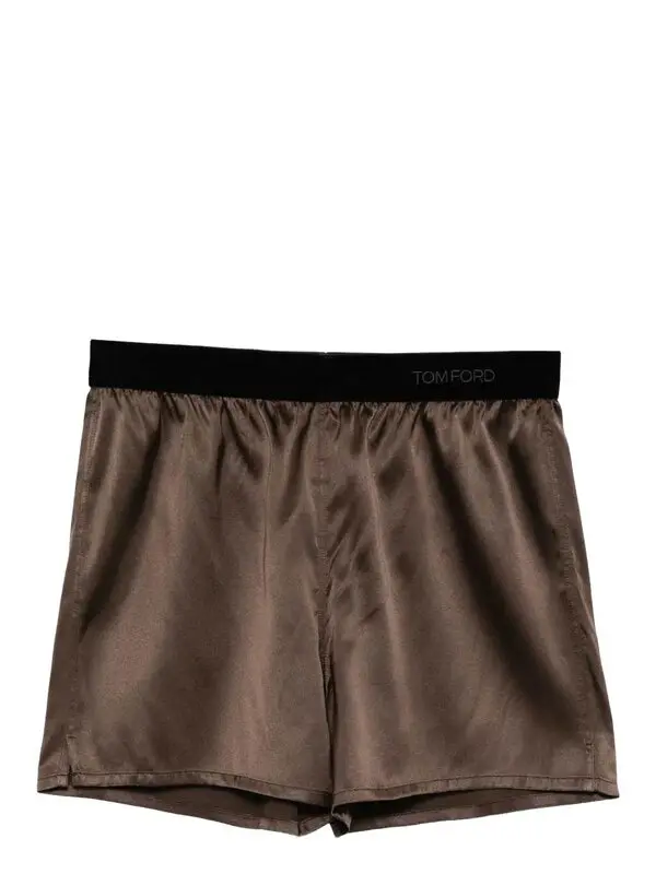TOM FORD Satin Shorts - Brown