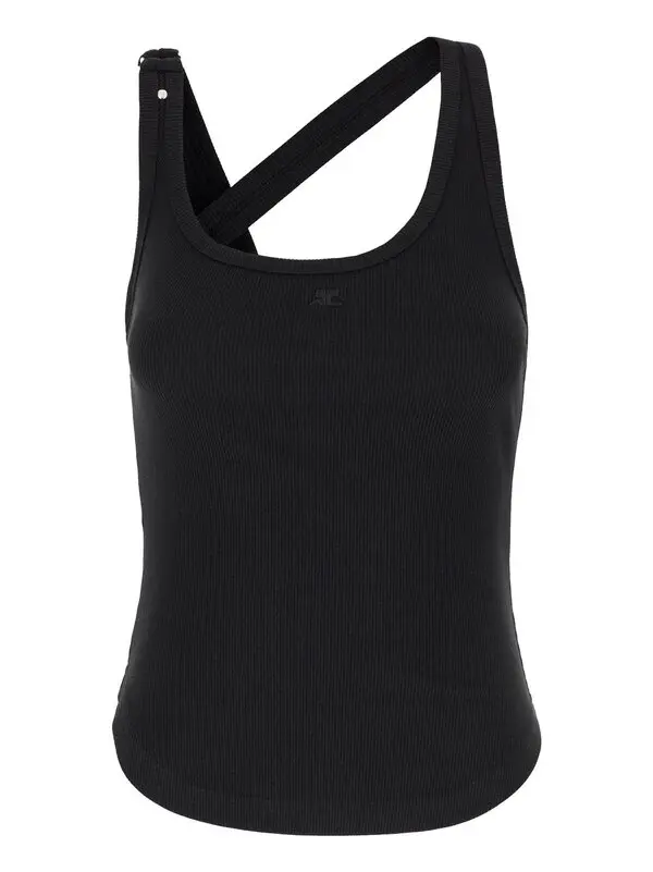 COURREGES Ribbed Knit Tank Top - Multicolor