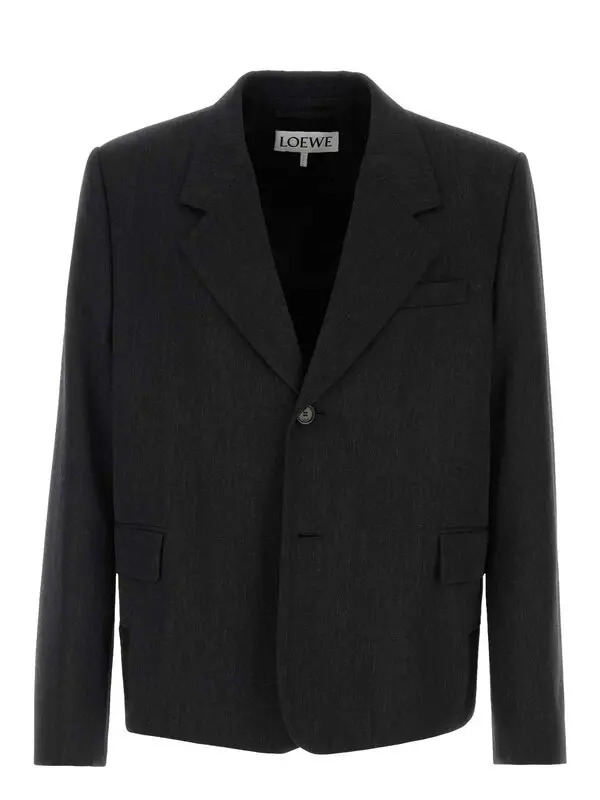 Loewe Charcoal Wool Blazer - Gray