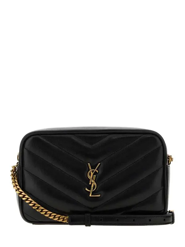 Saint Laurent Leather Loulou Crossbody Bag - Black