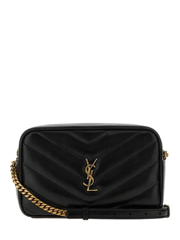 Saint Laurent Leather Loulou Crossbody Bag - Black