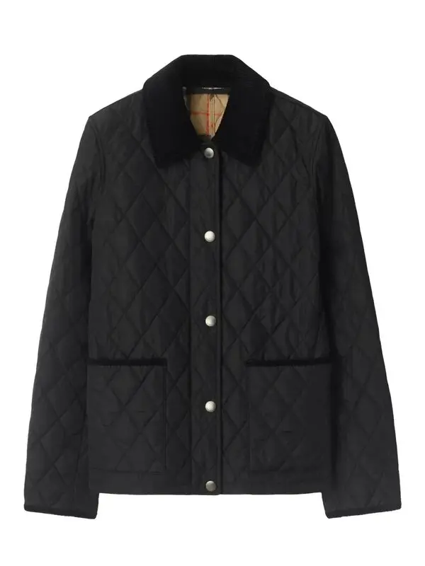 Burberry Check Lining Quilted Nylon Dorset Jacket - Black