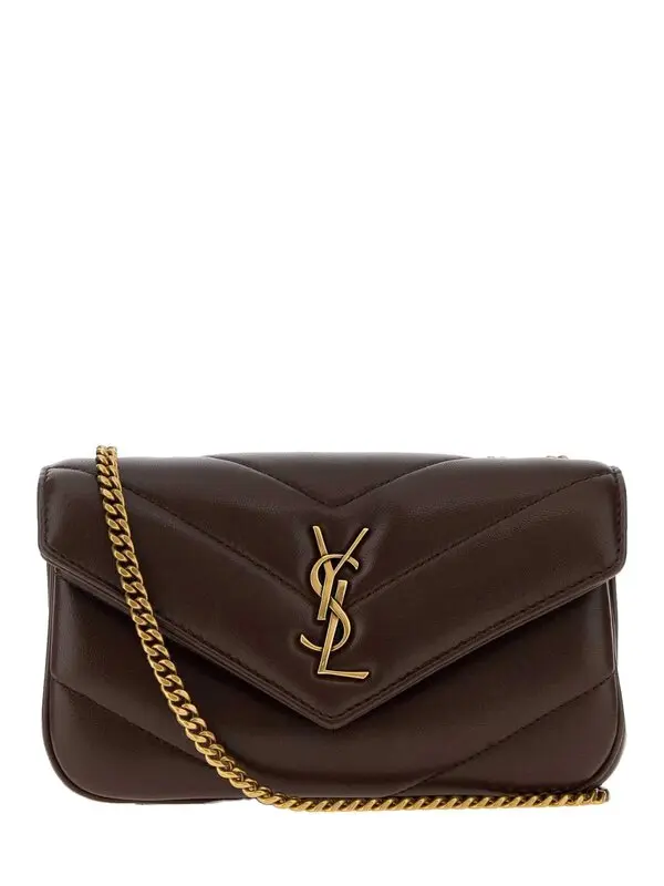 Saint Laurent Leather Loulou Shoulder Bag - Brown