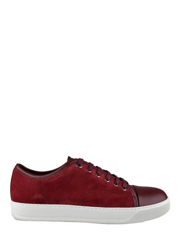 LANVIN Dbb1 Leather And Suede Sneakers - Red